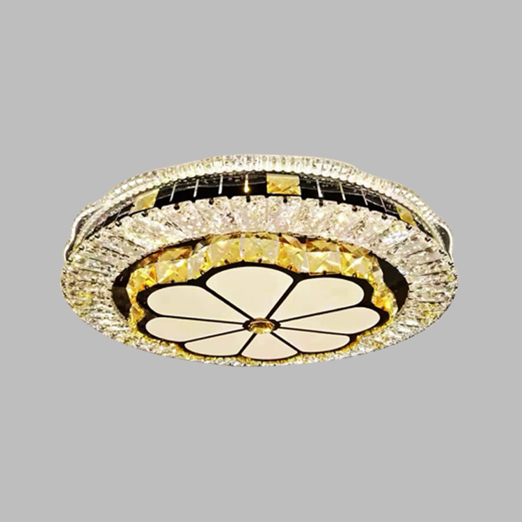 Modern Style Ceiling Fan Light with Golden Circular Bands - Galaxy Empire