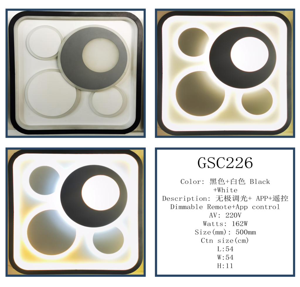 Square Modern Ceiling Light with Overlapping Circles Design - Galaxy Empire