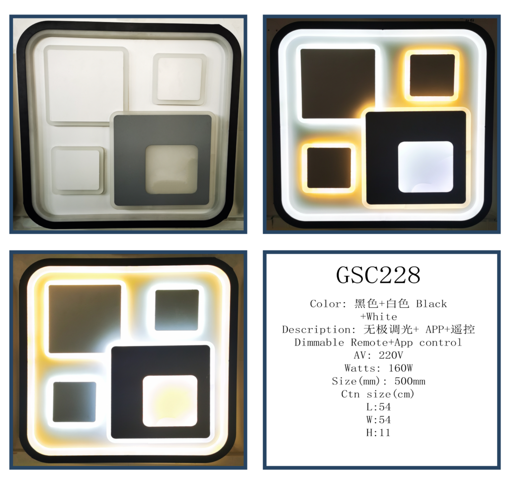 Square Modern Ceiling Light with Overlapping Squares Design - Galaxy Empire