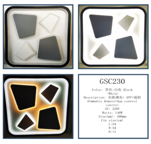 Square Modern Ceiling Light with Four Geometric Shapes Design - Galaxy ...