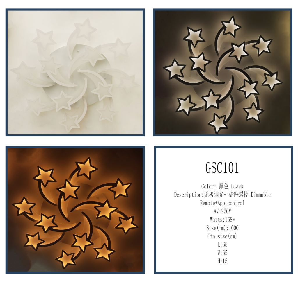 Modern Ceiling Light with 12 Shooting Stars - Galaxy Empire