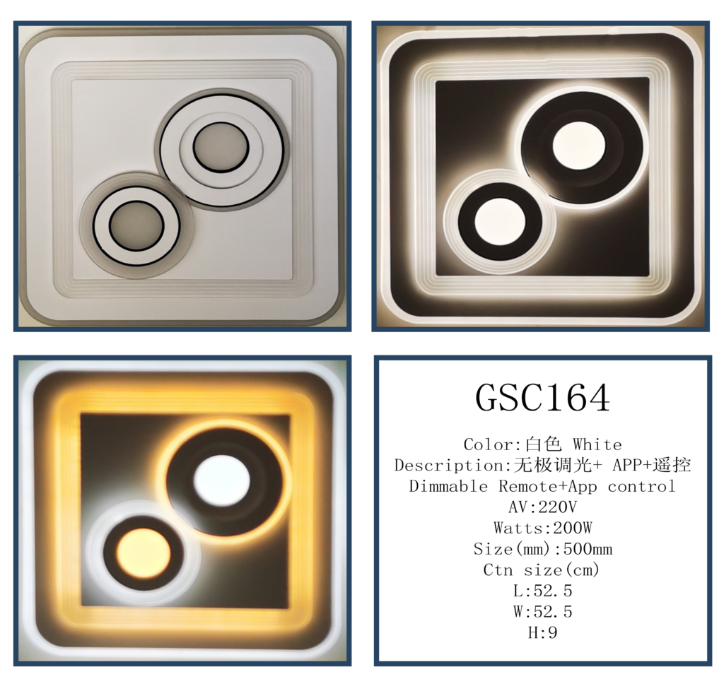 Square Modern Ceiling Light with Disc Duo Design - Galaxy Empire