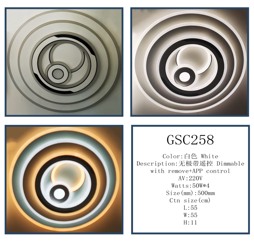 Round Flush Mount Light with Eclipsing Circles in Concentric Circles ...