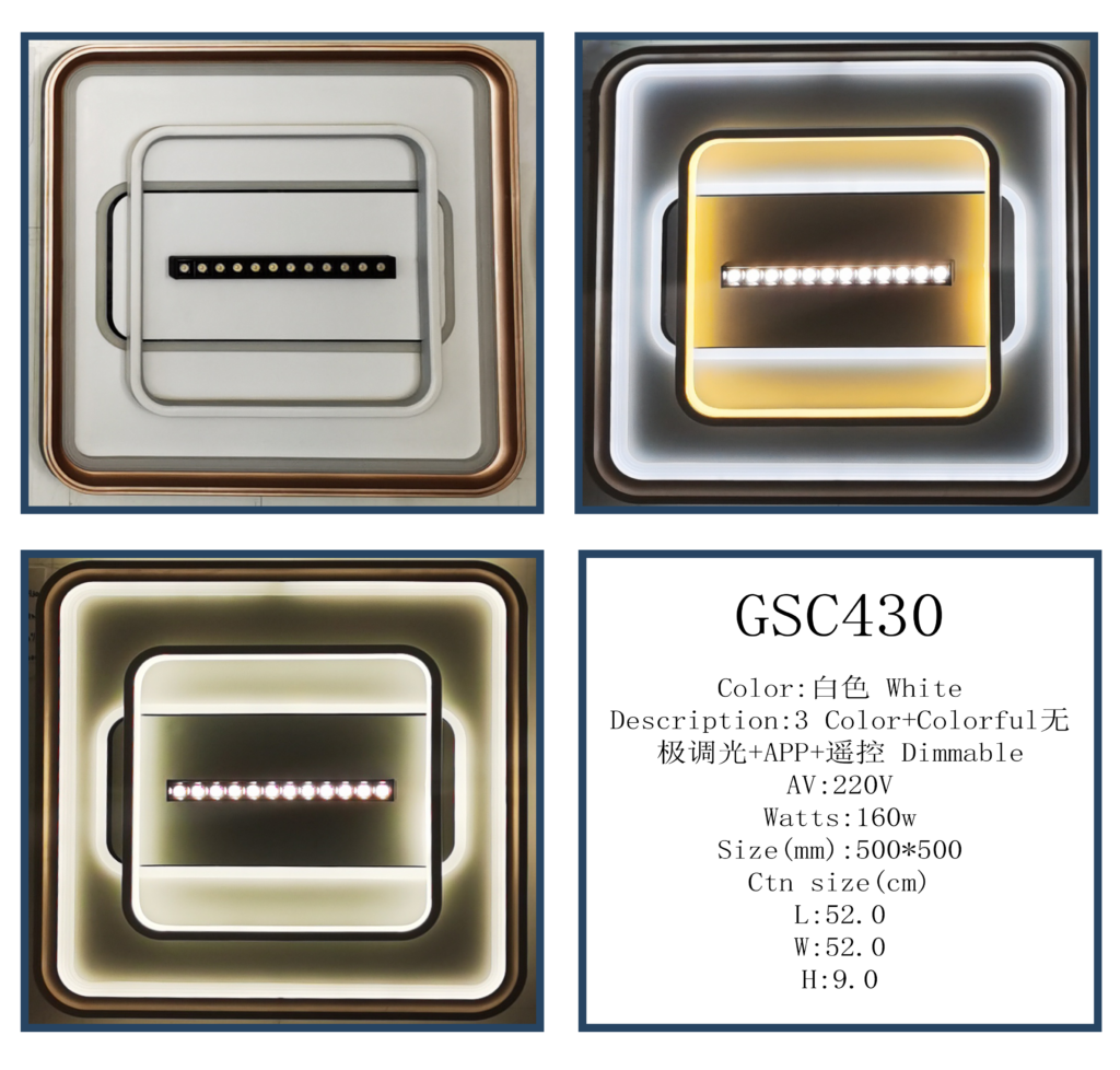 Square Modern Ceiling Light with Central Strip of Light - Galaxy Empire